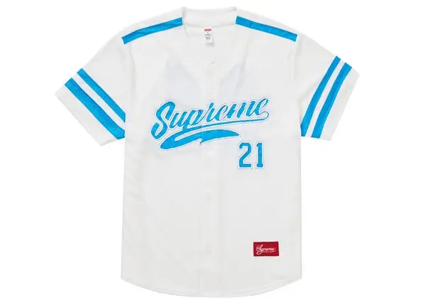 Supreme Velour Baseball Jersey - White