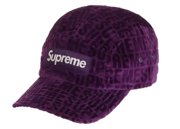Supreme Velvet Patterned Cap - Purple