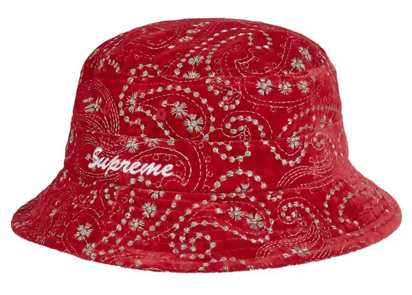 Supreme Velvet Paisley Boonie - Red