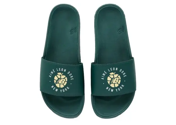 NEW BALANCE Aime Leon Dore Slides - Green/cream/white