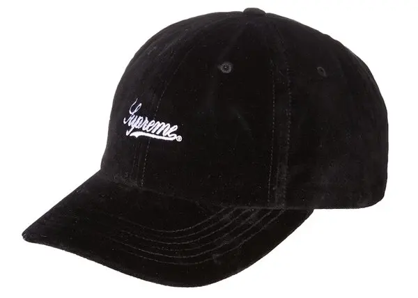 Supreme Velvet 6-panel Cap - Black