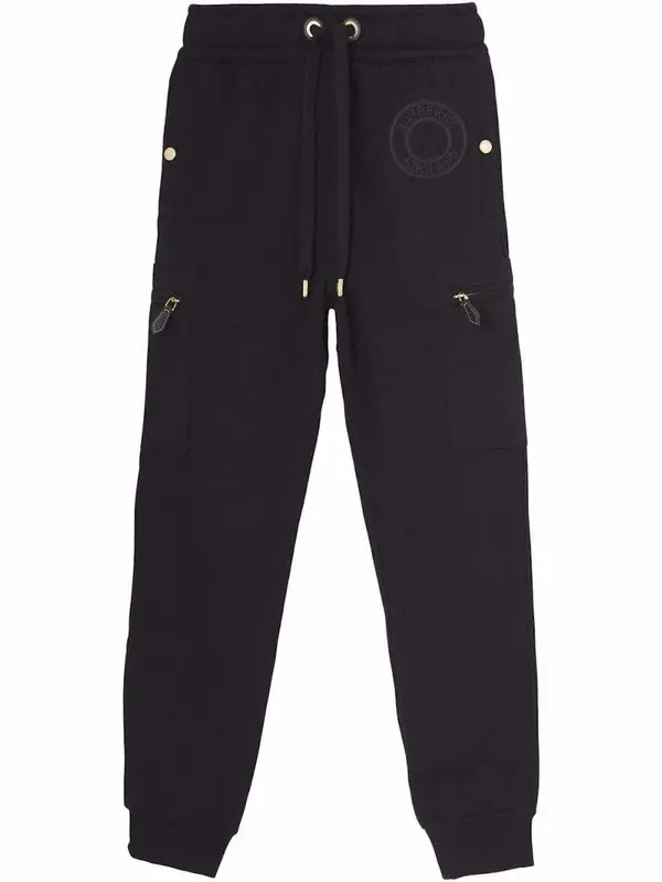 Burberry Logo Print Cotton Track Pants