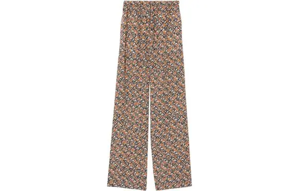 Burberry Monogram Print Silk Trousers - Orange