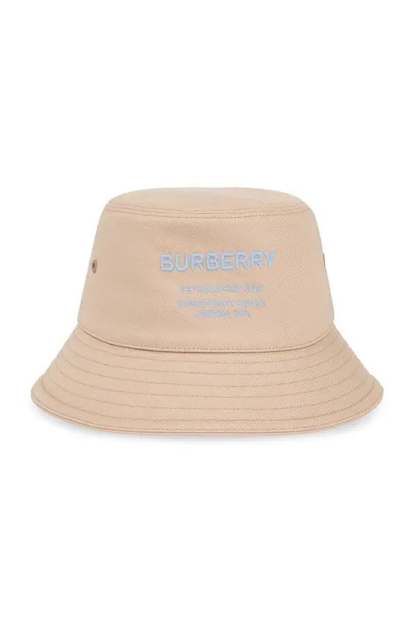 Burberry Logo Embroidered Bucket Hat - Soft Fawn