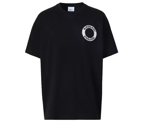 Burberry Logo Graphic Cotton Oversized T-shirt - Black