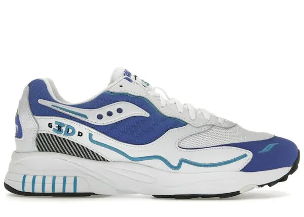 Saucony 3d Grid Hurricanein Sneakers - White/royal