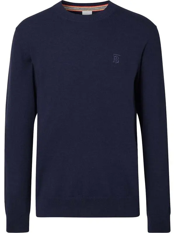 Burberry Monogram Embroidered Fine-knit Sweater