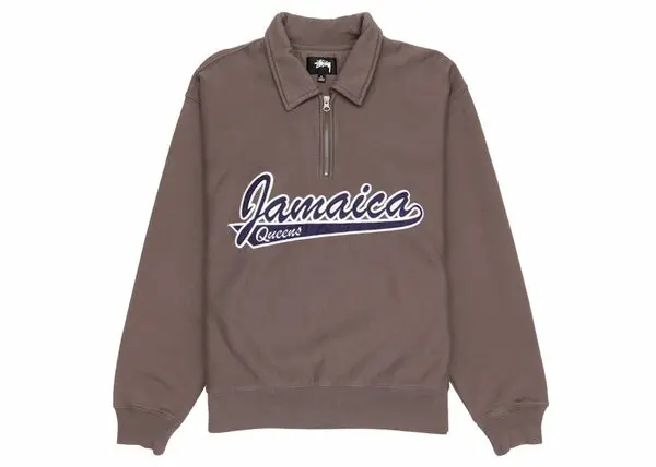 StÜssy X Denim Tears Half Zip Fleece - Charcoal