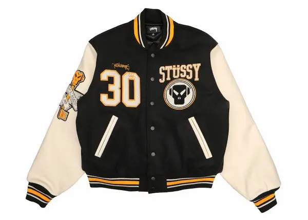 StÜssy X Goldie Metalheadz 30 Varsity Jacket - Black