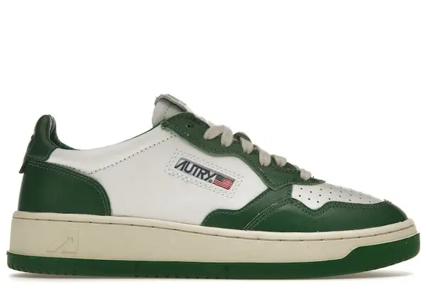 AUTRY Medalist Leather Low Top Sneakers - Green/white/cream