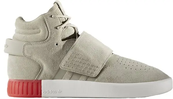 Adidas Tubular Invader Strap High-top Sneakers - Sesame/vivid Red