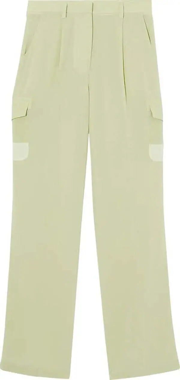 Burberry Mid-rise Silk Trousers - Mist Green