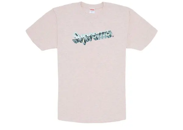 Supreme Chrome Logo Tee Shirt - Heather Pink