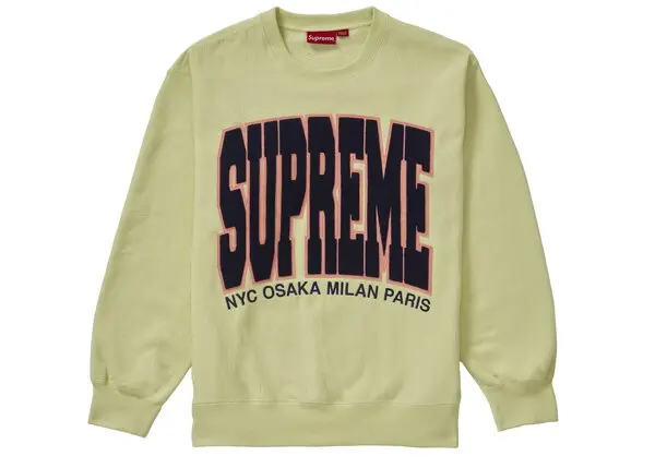 Supreme Cities Arc Crewneck Sweatshirt - Pale Lime