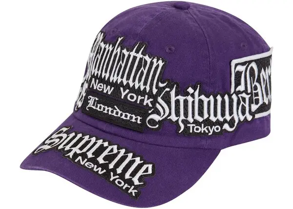 Supreme City Patches 6-panel Cap - Purple