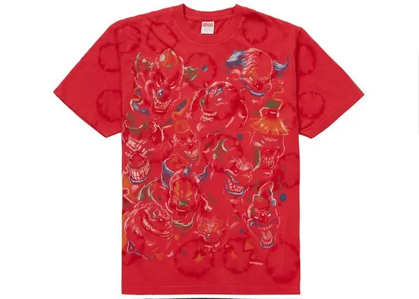 Supreme Clowns Tee Shirt - Bleached Red