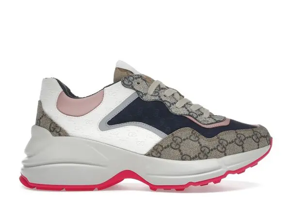 Gucci Rhyton Gg Monogram Sneakers - Beige/pink
