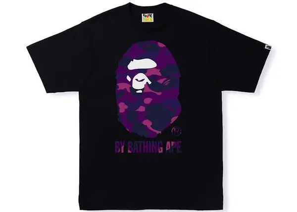 A BATHING APE Camo Bathing Ape Tee Shirt - Black Purple