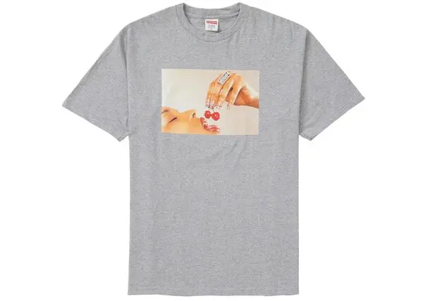 Supreme Cherries Tee Shirt - Heather Grey
