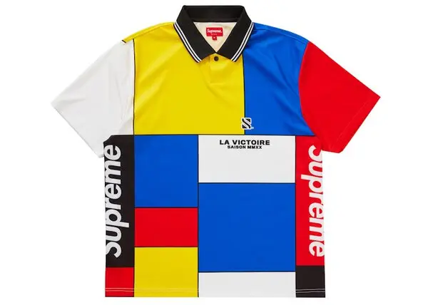 Supreme Colorblocked Soccer Polo Shirt - Red