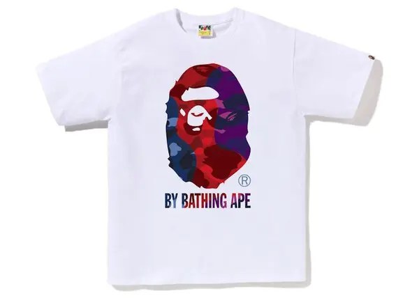 A BATHING APE Camo Crazy Bathing Ape Tee Shirt - White