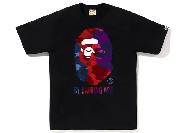 A BATHING APE Camo Crazy Bathing Ape Tee Shirt - Black