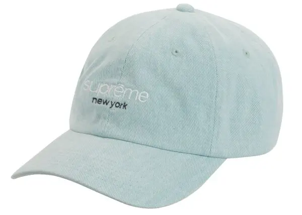 Supreme Classic Logo 6-panel Cap - Light Blue