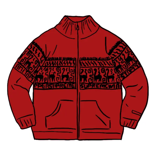 Supreme Chullo Windstopper Zip Up Sweater - Red