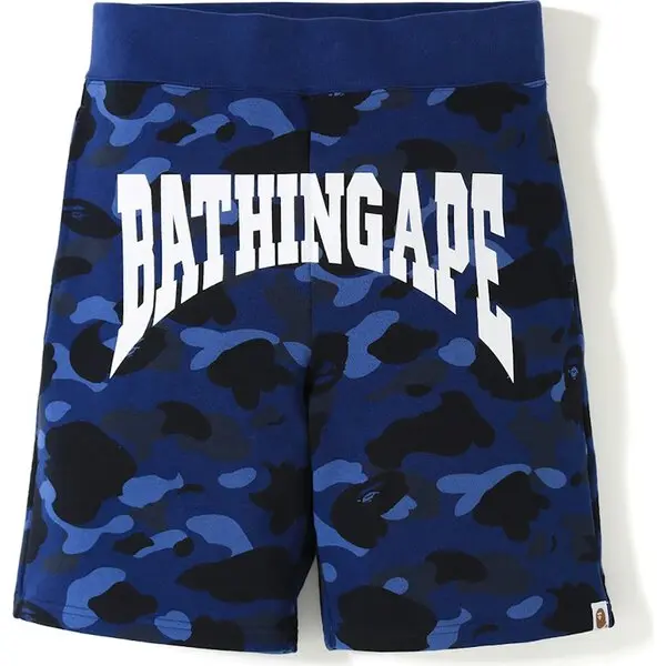 BAPE Camo Logo Sweat Shorts - Blue