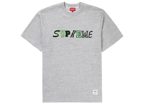 Supreme Collage Logo Short Sleeve Top - Heather Grey