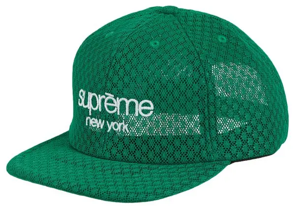 Supreme Classic Logo Air Mesh 6-panel Cap - Green