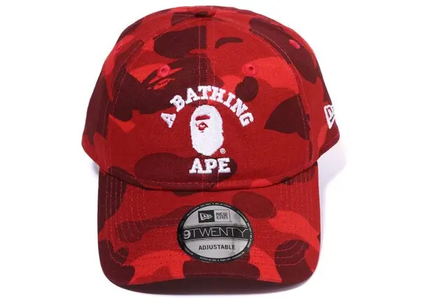 A BATHING APE Camo College New Era 9twenty Cap - Red