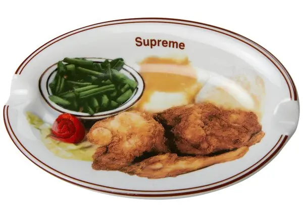 Supreme Chicken Dinner Plate Ashtray - White