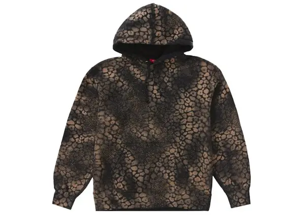 Supreme Bleached Leopard Hooded Sweatshirt - Black