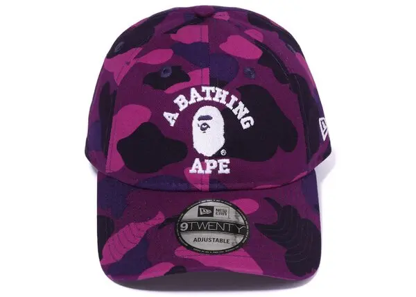 A BATHING APE Camo College New Era 9twenty Cap - Purple