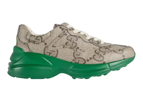 Gucci Rython Sneakers - Green/beige/ebony