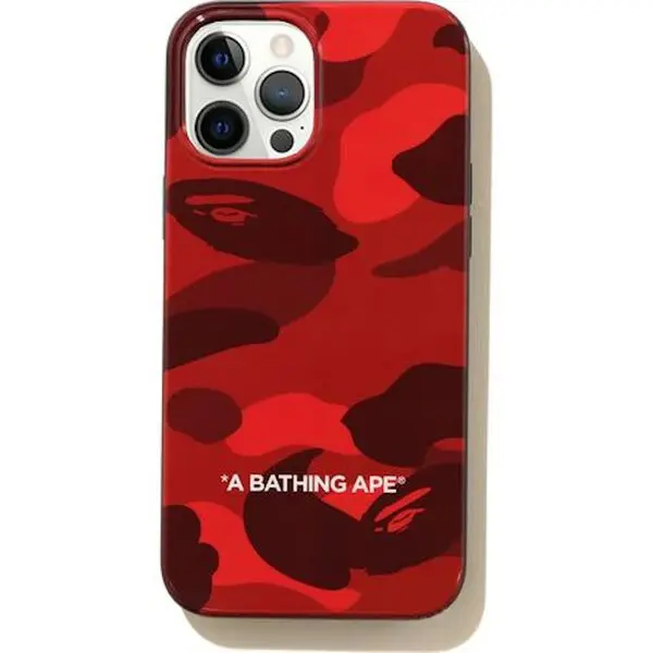 A BATHING APE Camo Iphone 12 Pro Max Case - Red