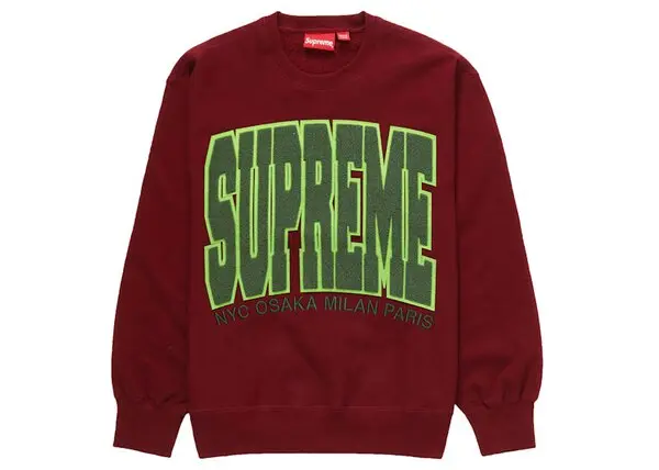Supreme Cities Arc Crewneck Sweatshirt - Cardinal
