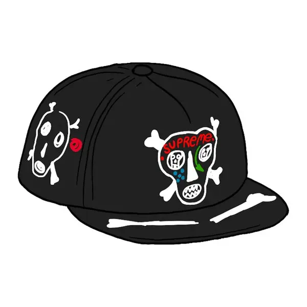 Supreme Clayton Patterson Skulls 5-panel Cap - Black