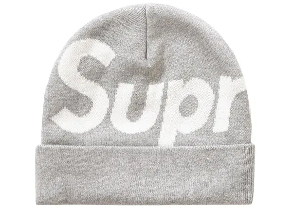 Supreme Big Logo Beanie Fw19 - Heather Grey