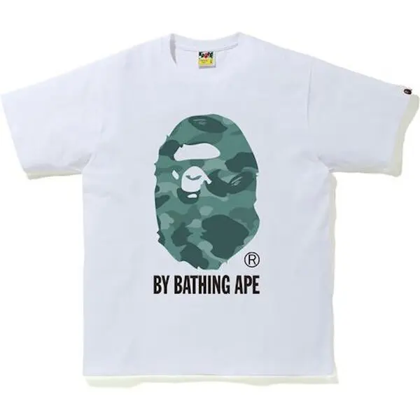A BATHING APE Camo Bathing Ape Tee Shirt - White/green