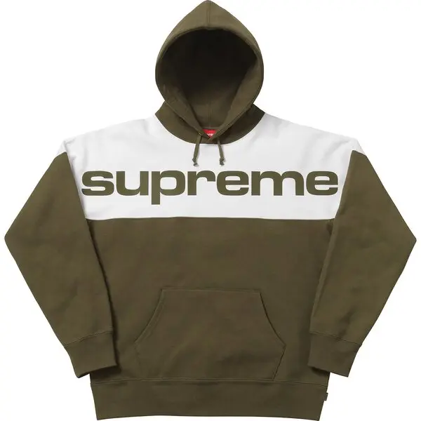 Supreme Blocked Hoodie - Dark Olive