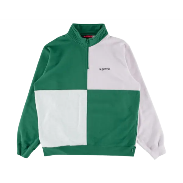 Supreme Color Blocked Half Zip Sweatshirt - Light Pine