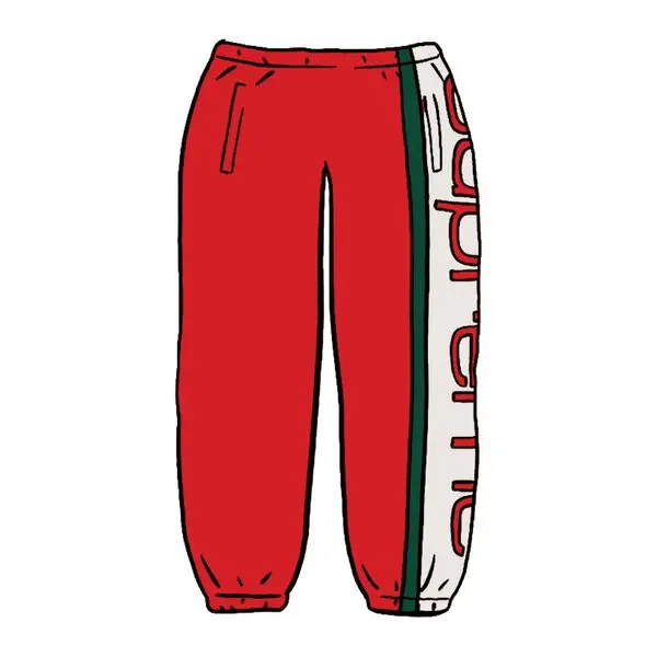 Supreme Big Logo Paneled Sweatpant - Red
