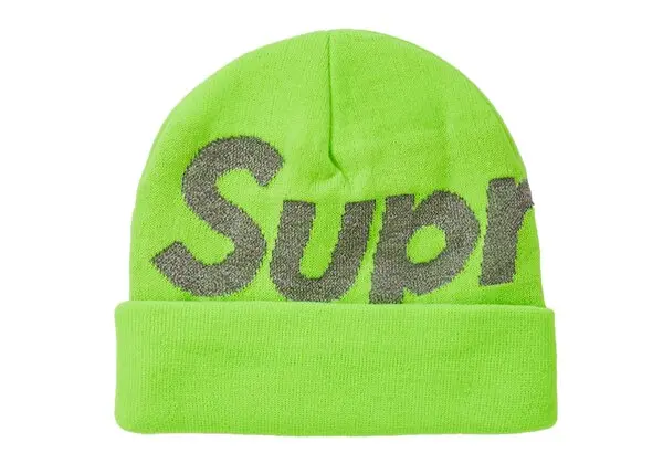 Supreme Big Logo Beanie - Bright Green