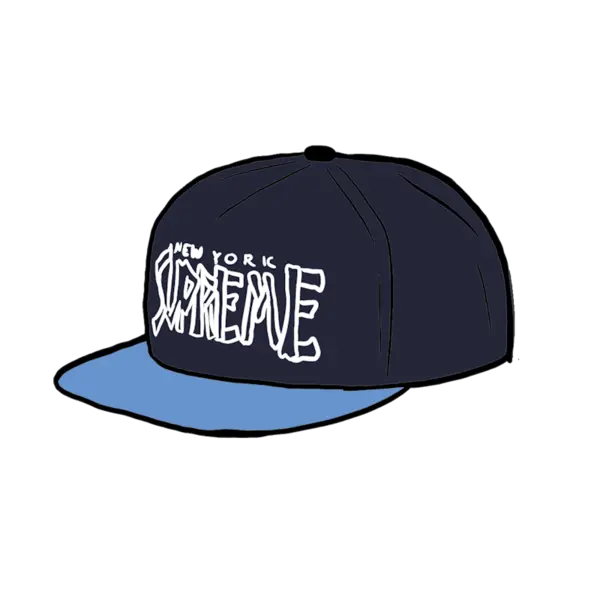 Supreme Bones Logo 5-panel Cap - Navy Blue