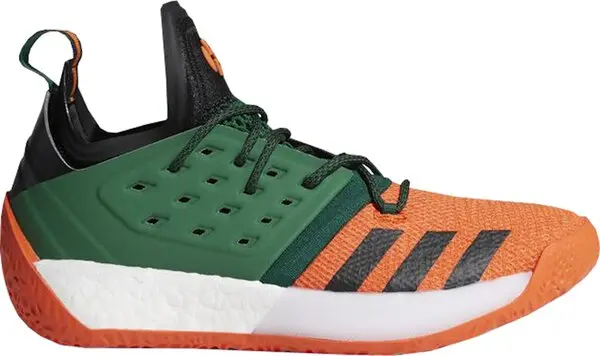 Adidas Harden Vol. 2 University Of Miami Sneakers - Core Black/collegiate Orange