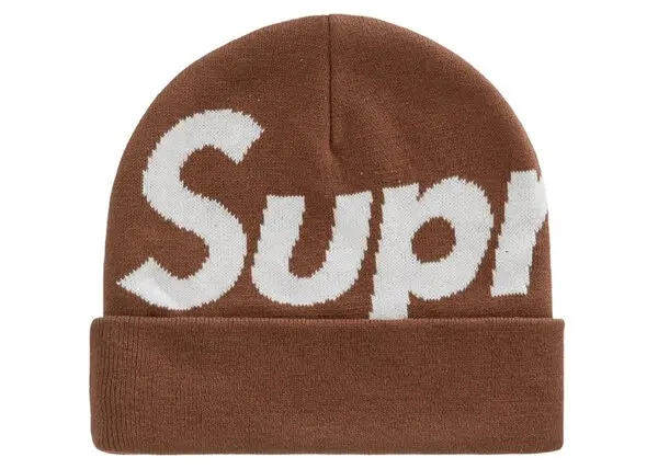 Supreme Big Logo Beanie - Brown