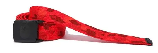 A BATHING APE Camo Long Gi Belt - Red