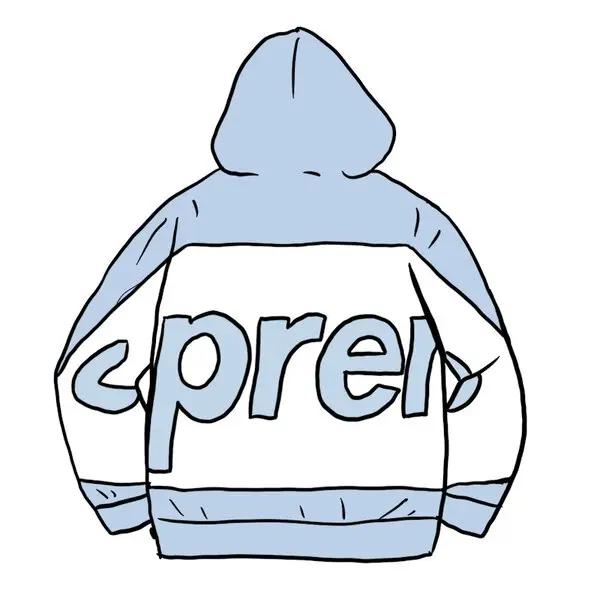 Supreme Logo Hooded Sweatshirt - Light Blue